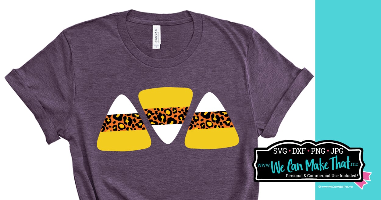Free Candy Corn SVG Cheetah print + Halloween crafts