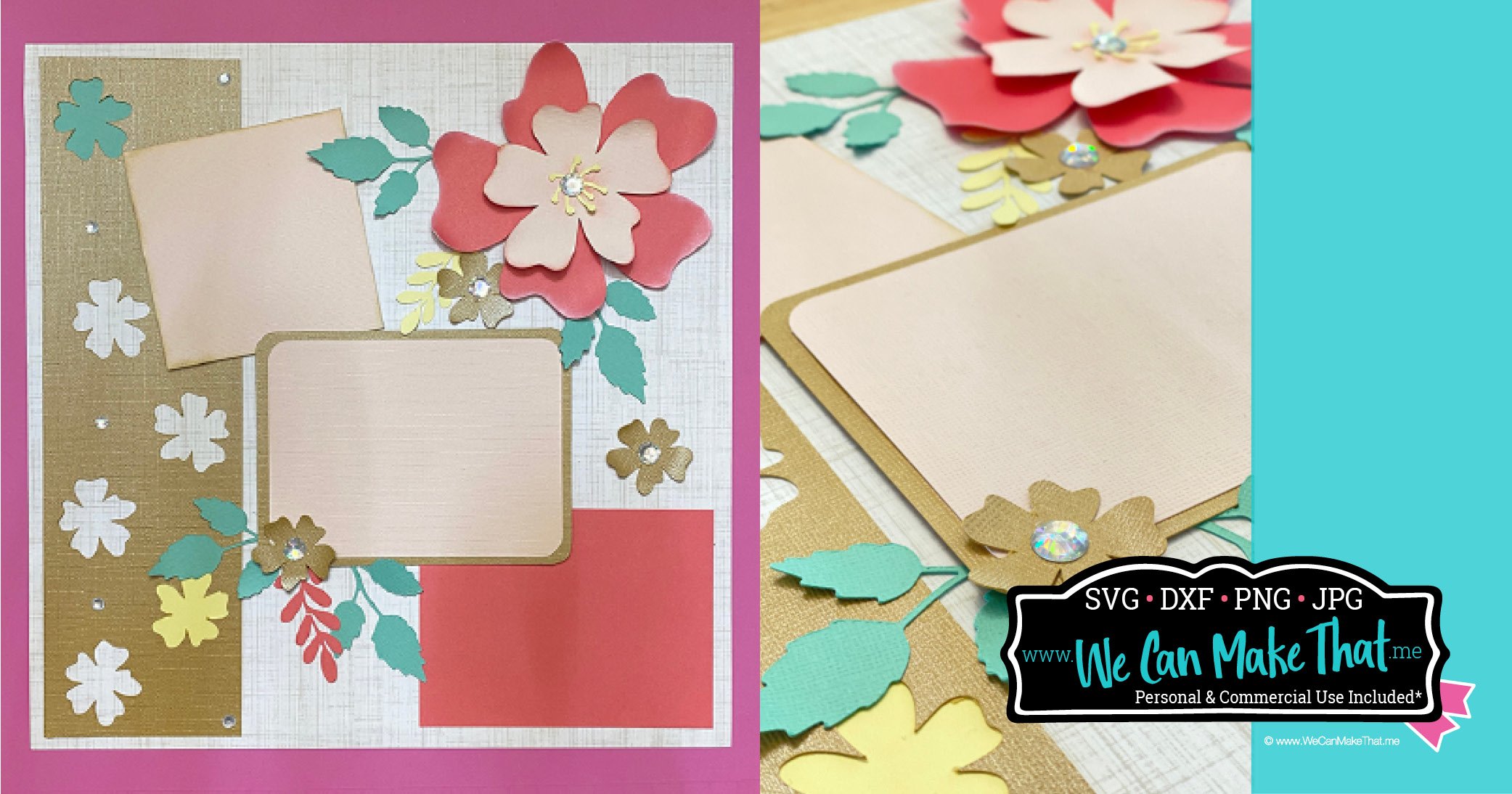 Flower Scrapbook Page cut file