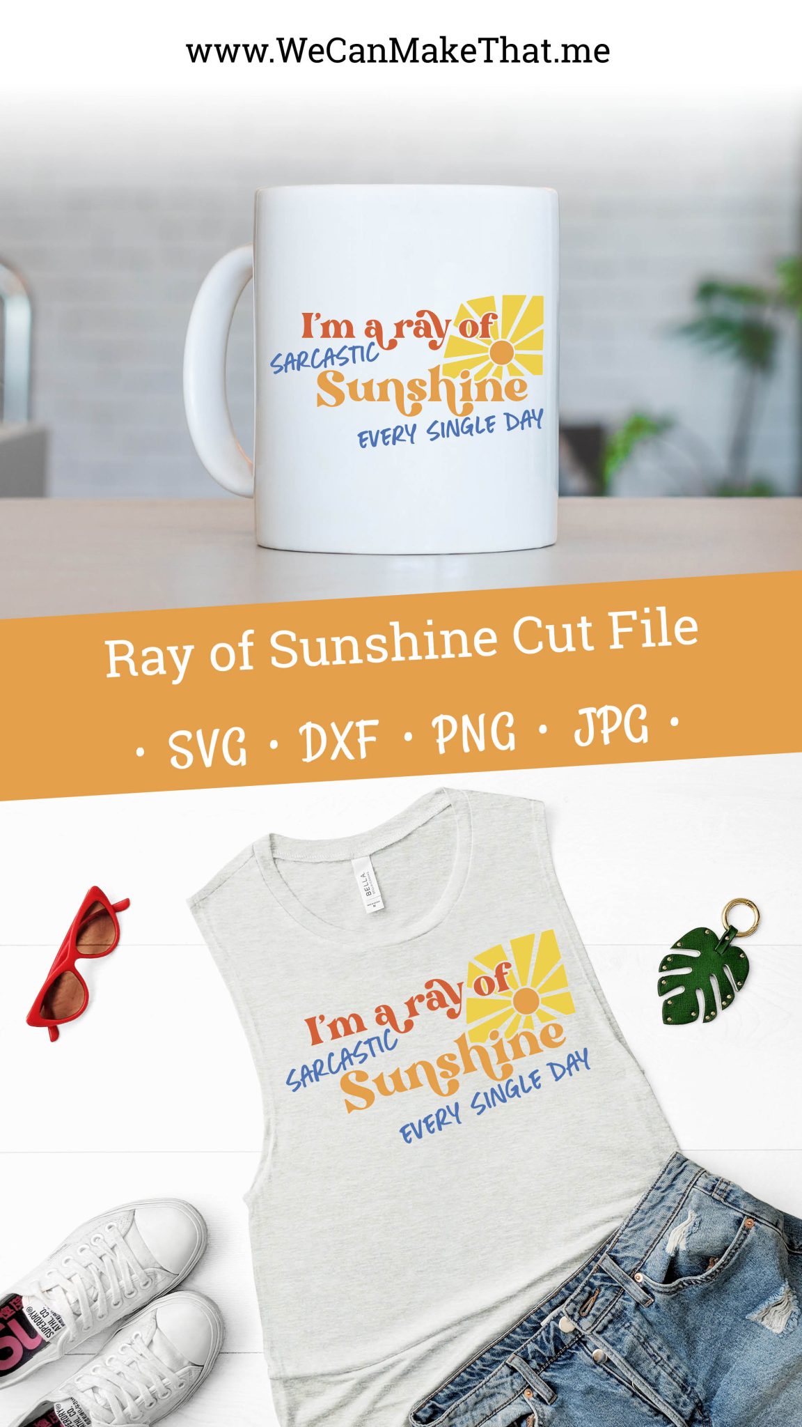 Ray of Sarcastic Sunshine Cut File + coffee crafts