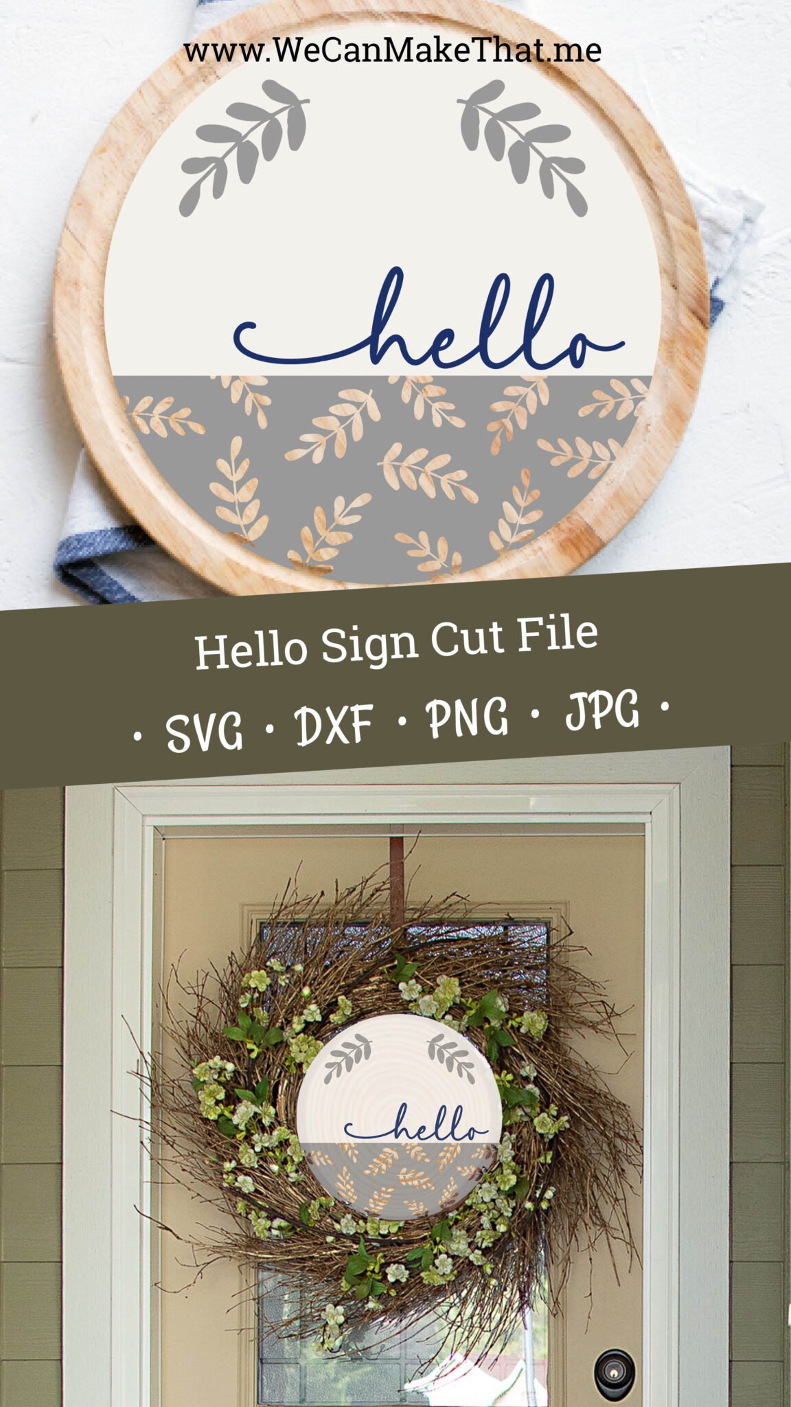 Round Hello Sign Cut File - We Can Make That!